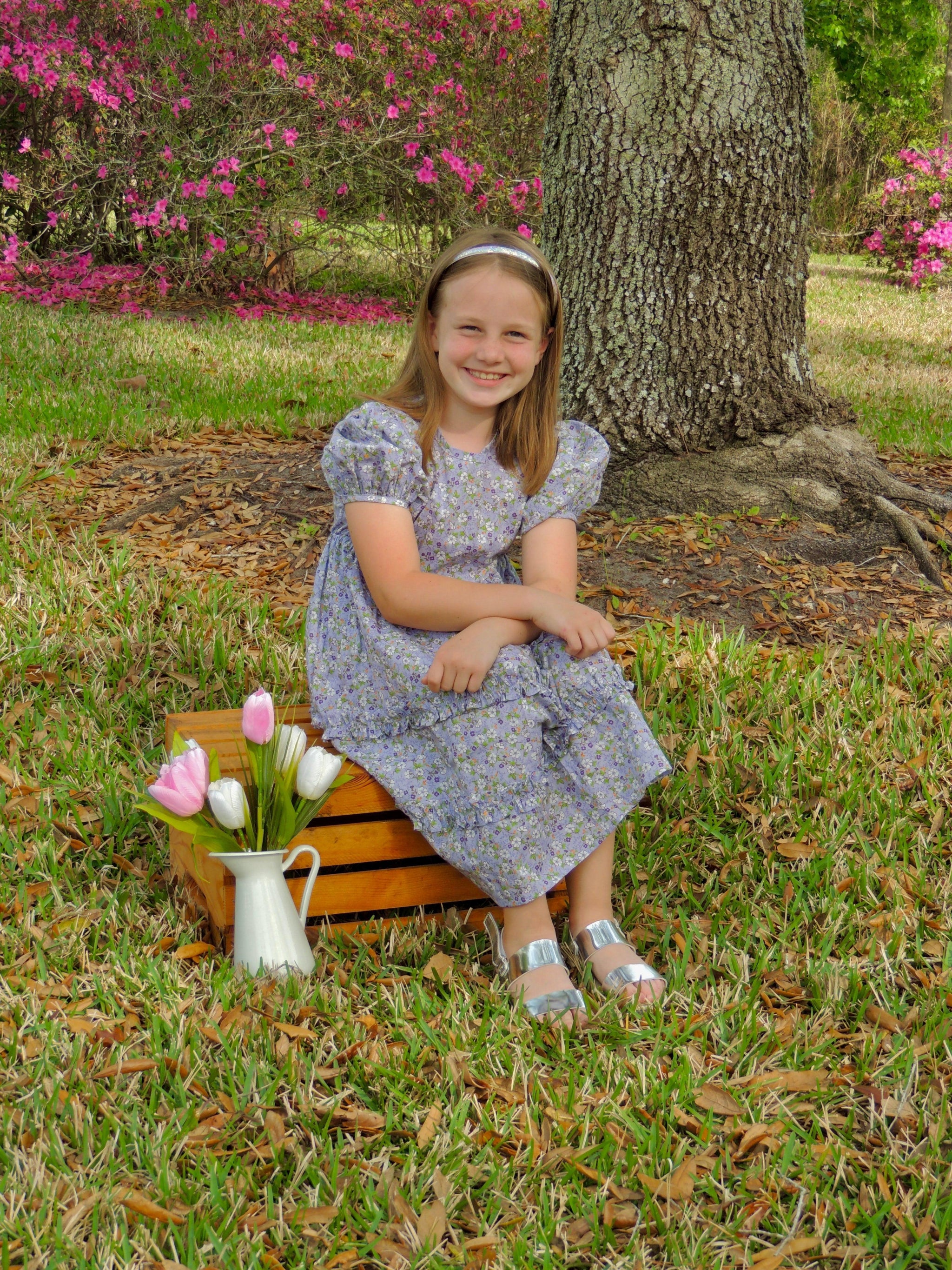 DAHLIA - Girls Summer Short Puff Sleeve Ruffled Floral Dresses – Lele & Co